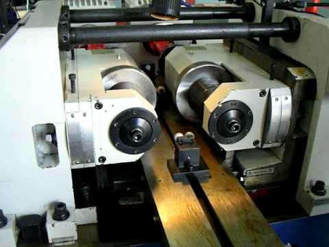 UM-50A + bar feeding system (thru feed serrationing) - YouTube