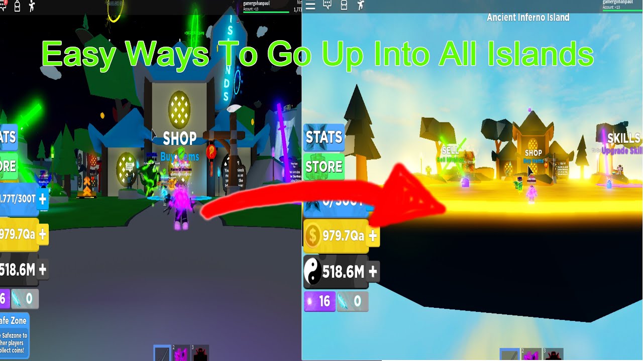 Easy Ways To Go Up Into All Islands!!-Ninja Legends!! - YouTube