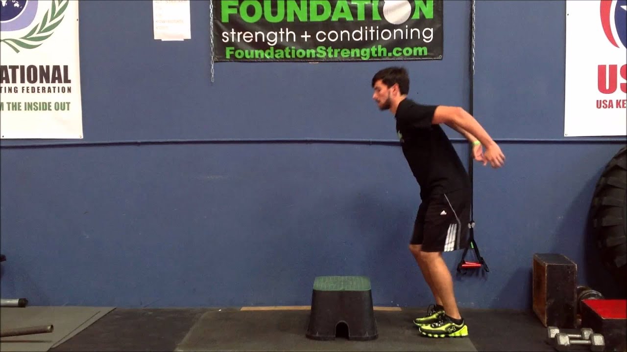 Lower box hops with step down - YouTube