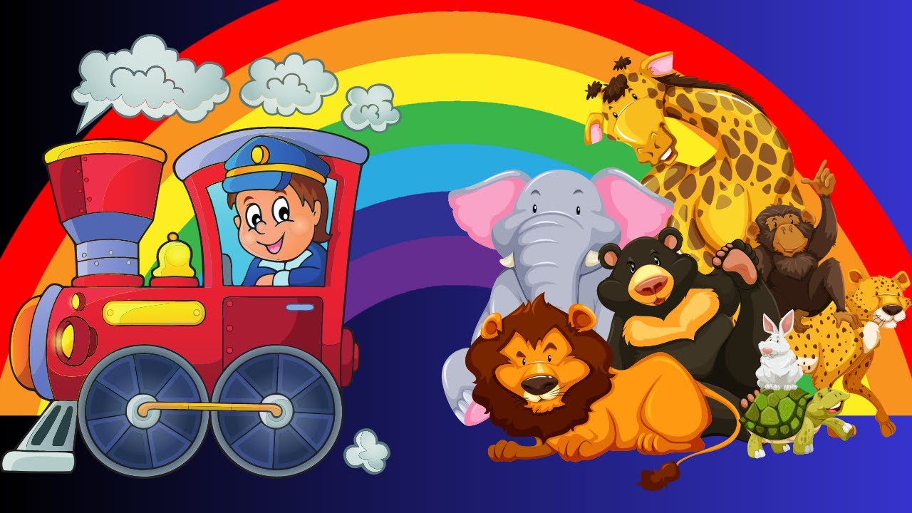 Animal train in the zoo |cartoon for kids| Learn animals name | agga ...