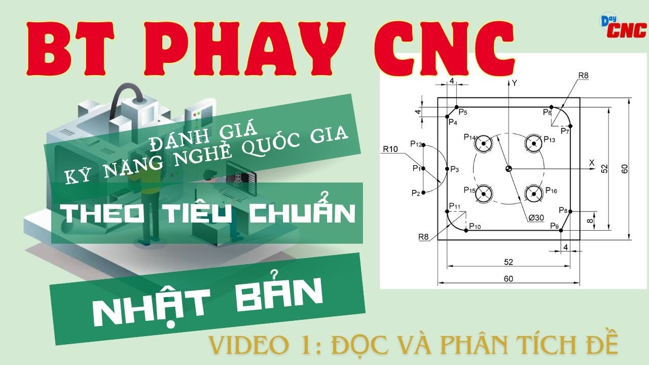 BT phay CNC - trong kỳ đánh giá kỹ năng nghề QG theo tiêu chuẩn Nhật Bản - Đọc và phân tích đề ...