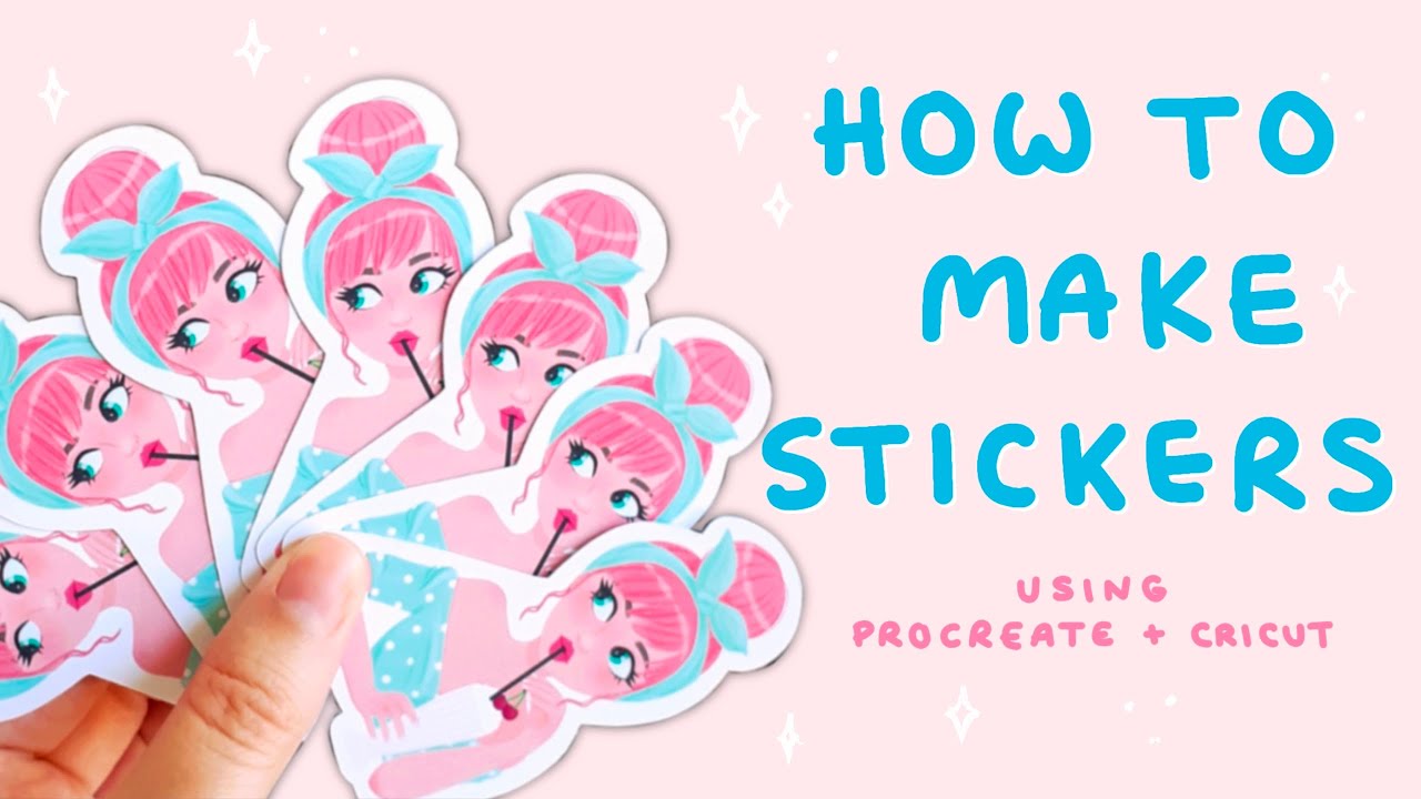 How to make stickers at home with Procreate + Cricut 🌸 - YouTube