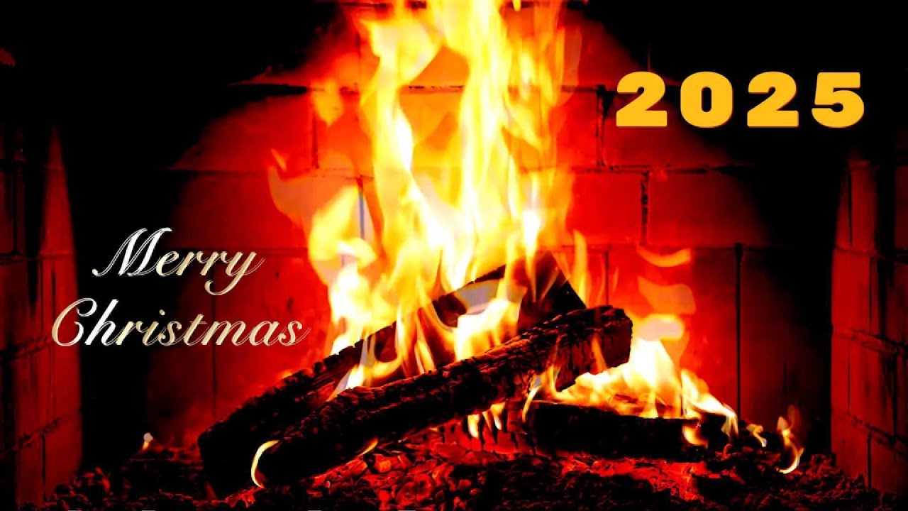 🔥 Cozy Fireplace Christmas Music - Fireplace with Crackling Fire Sounds ...