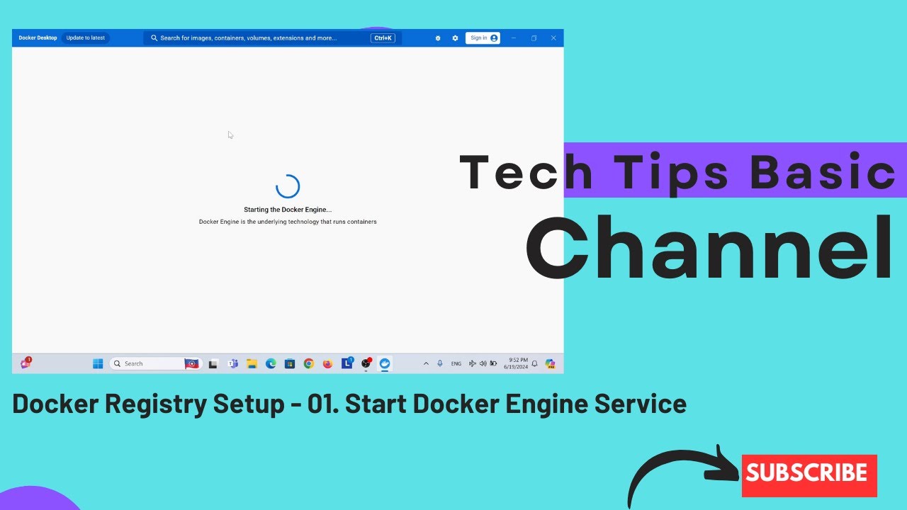 Docker Registry Setup 01 Start Docker Engine Service Tips Docker Dockertutorial Windows