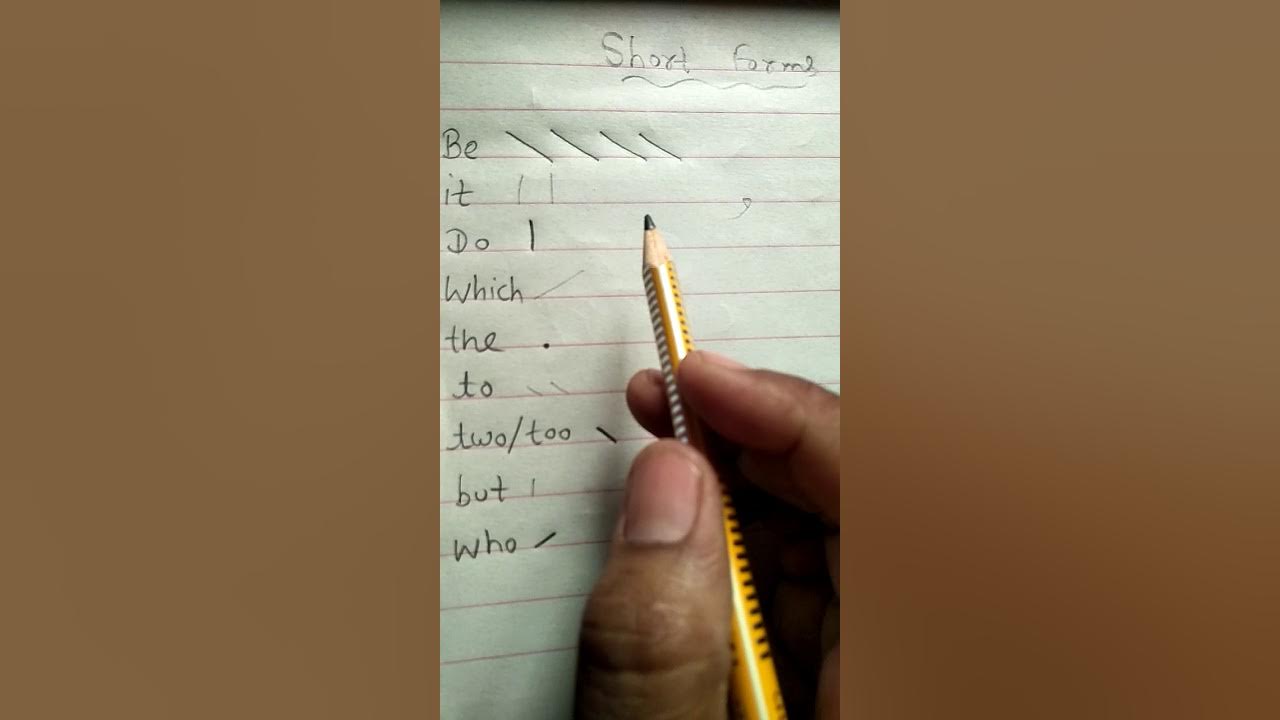 Shorthand Tutorial Part - 5 for beginners - YouTube
