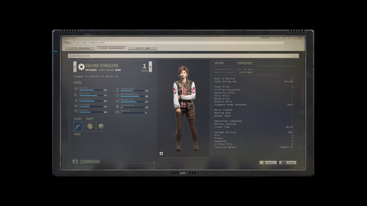 Jagged Alliance 3 - Kalyna Overwatch double kill - YouTube