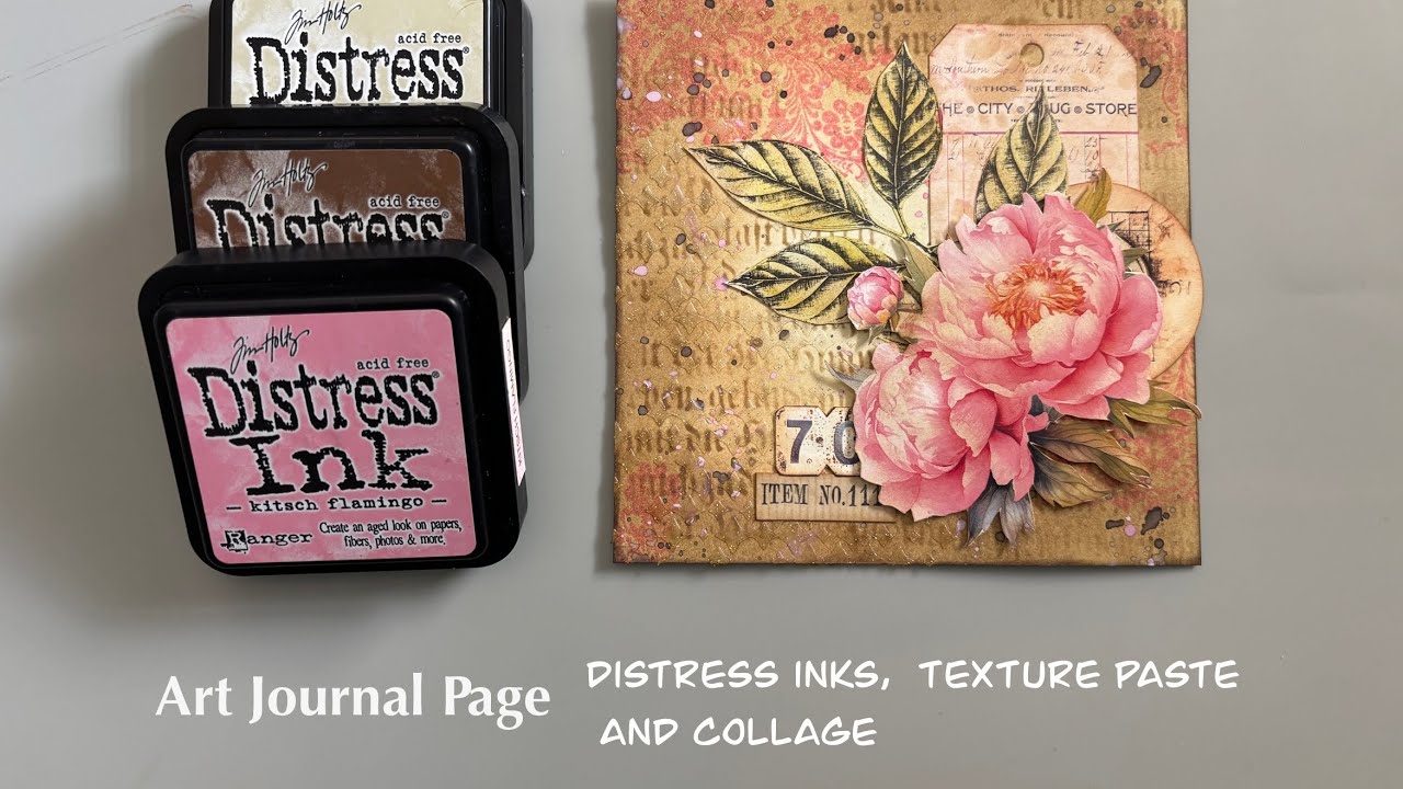 Mixed media art journal page using distress inks, texture paste, and ...
