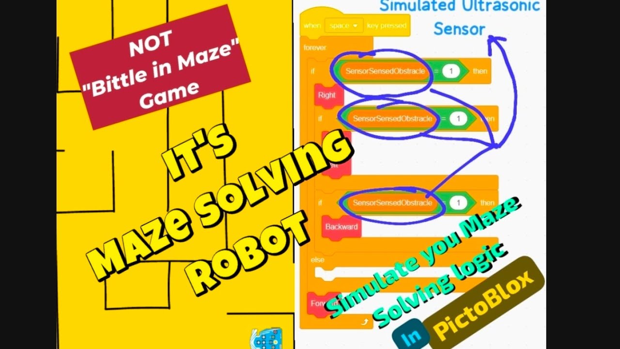 I Added a "Fake" Ultrasonic Sensor to PictoBlox to Solve Mazes ...