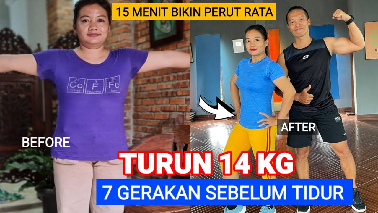 7 GERAKAN SEBELUM TIDUR | TURUN 14 KG PERUT AUTO RATA - YouTube