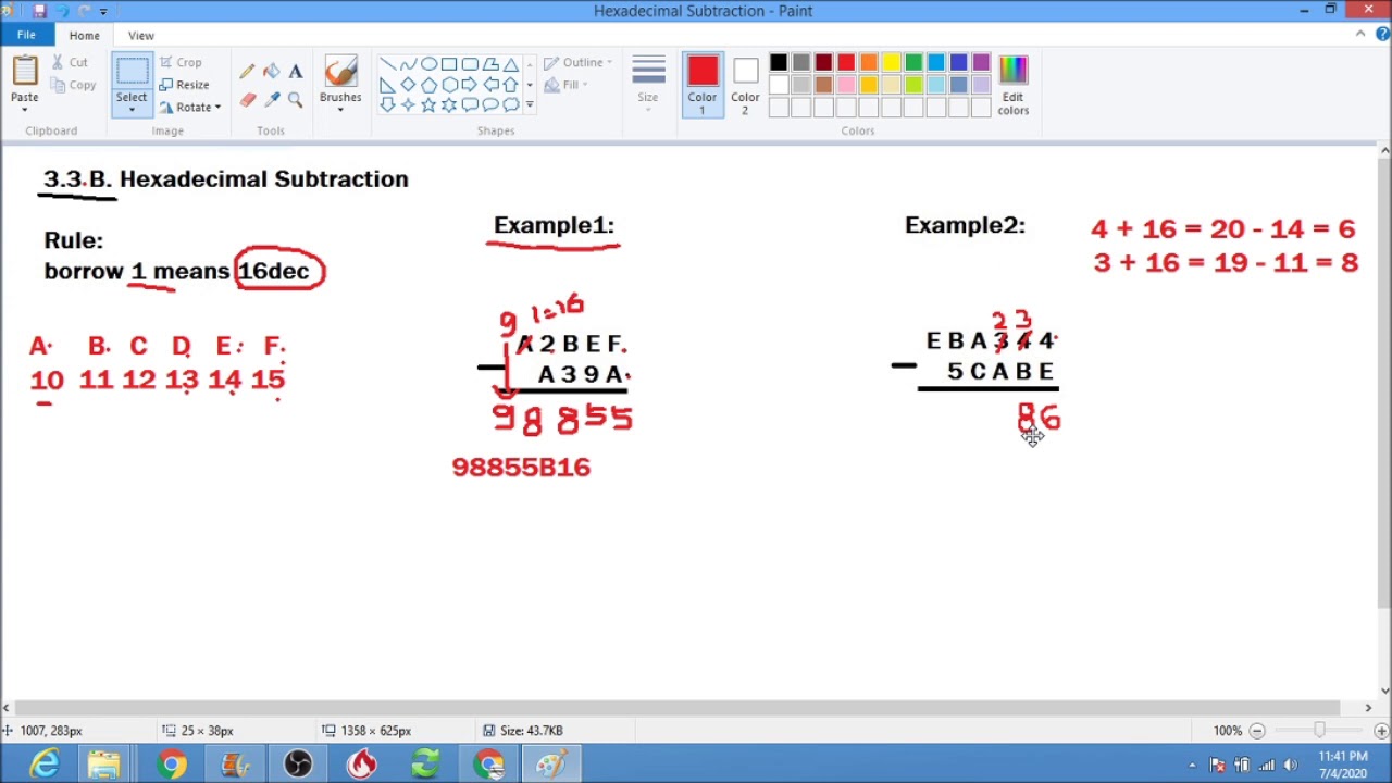 HEXADECIMAL SUBTRACTION YouTube HEXADECIMAL SUBTRACTION YouTube