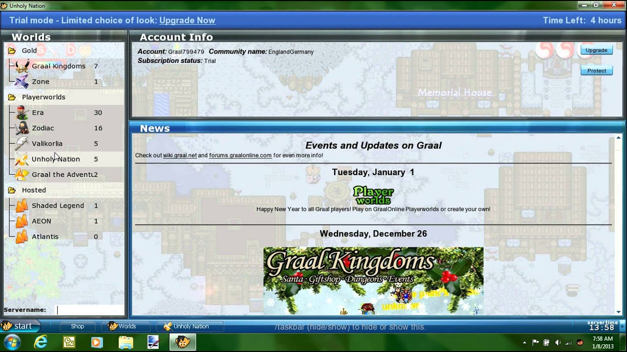 the servers of graal online PC - YouTube