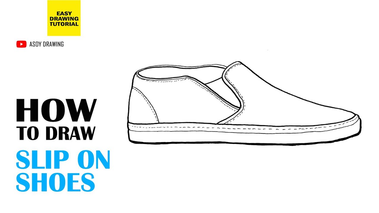 How to Draw Slip On Shoes - YouTube