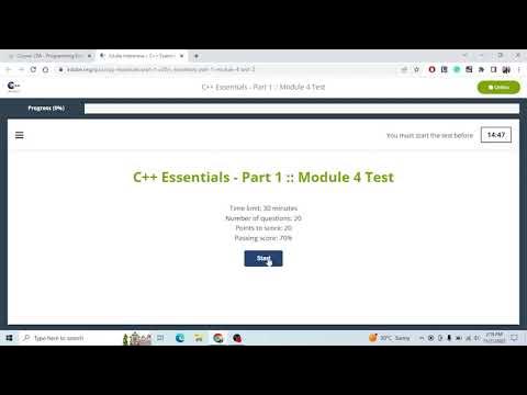 C++ Essentials (CPA) Module 1 Test 4 Answers - YouTube