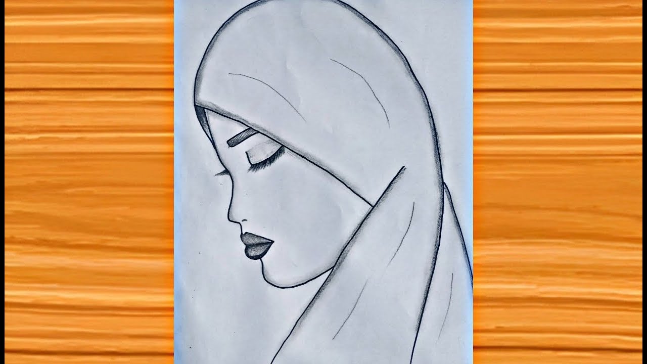 Muslim Girl Hijab Drawing Girl Wearing Hijab Drawing Youtube