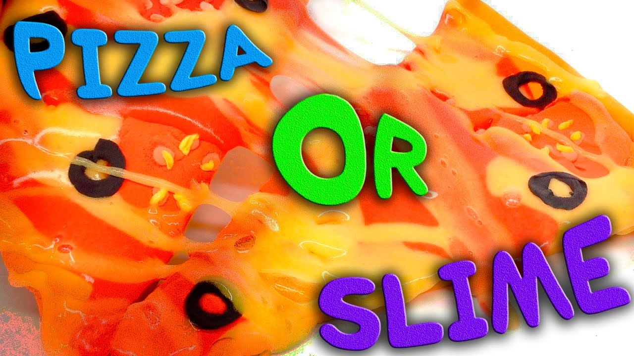 PIZZA or SLIME How to make Pizza Slime mixing crystal slime butter ...