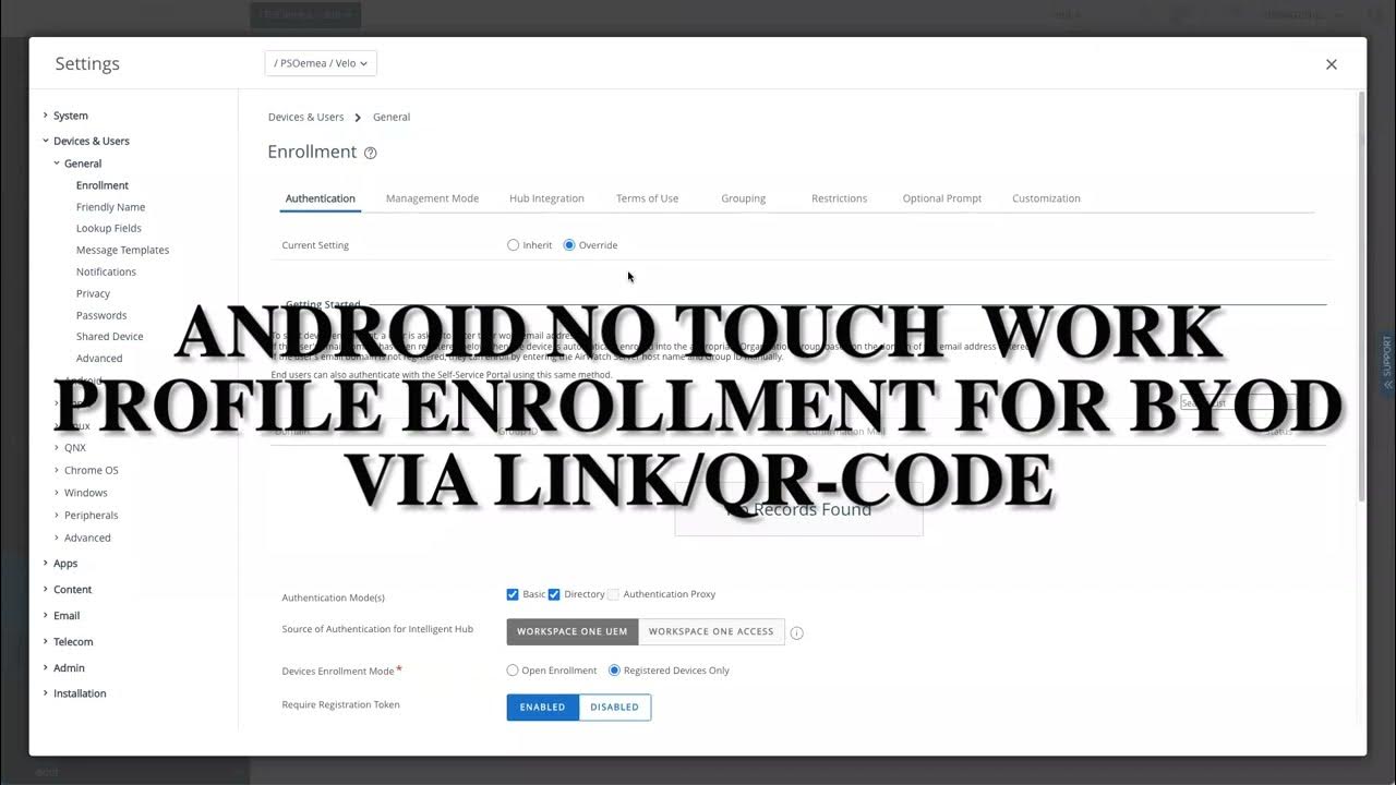 Android No Touch / Work Profile Enrollment for BYOD via Link or QR-Code - YouTube