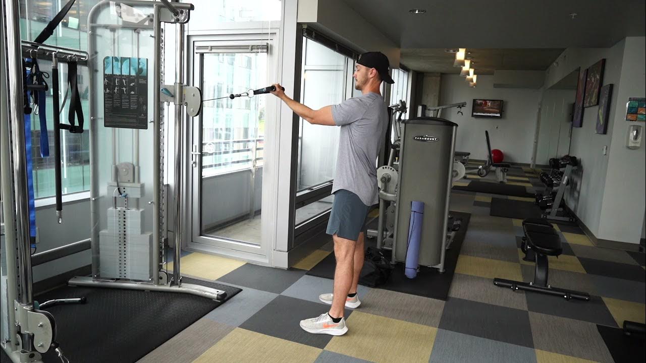 Shoulder Flexion Single Arm Cable Bicep Curl Youtube