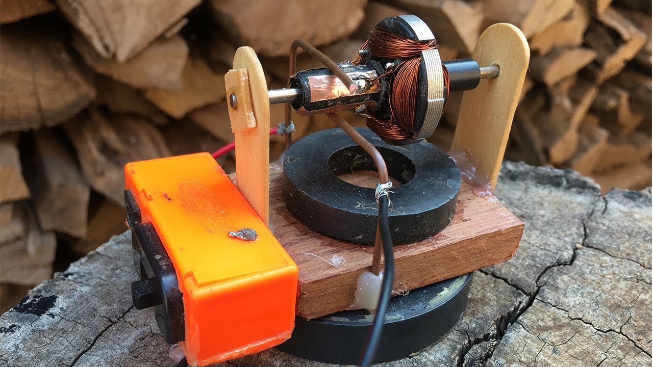 How to Make Electric Running DC Motor using Magnet at Home - Science ...