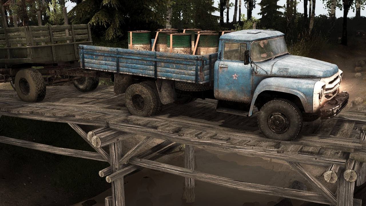SPINTIRES - The New B 130 Truck + Trailer Off Road - YouTube