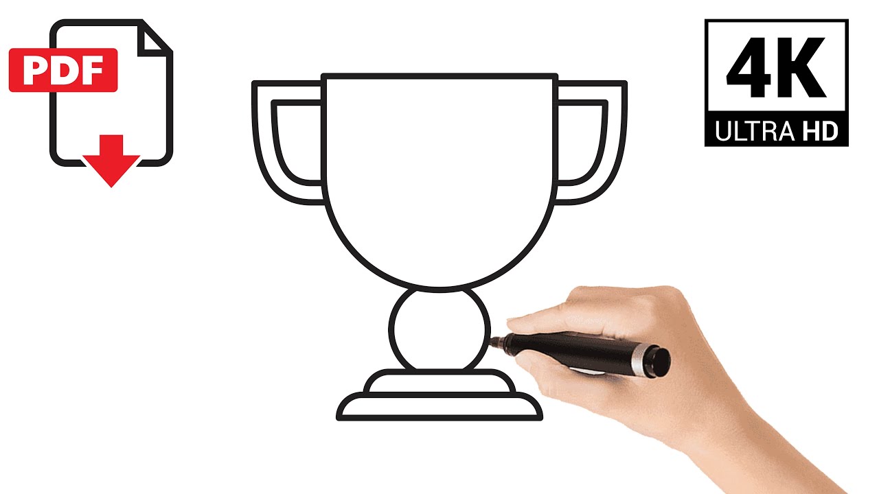 How to draw trophy CUP | Drawing and coloring | step by step drawing ...