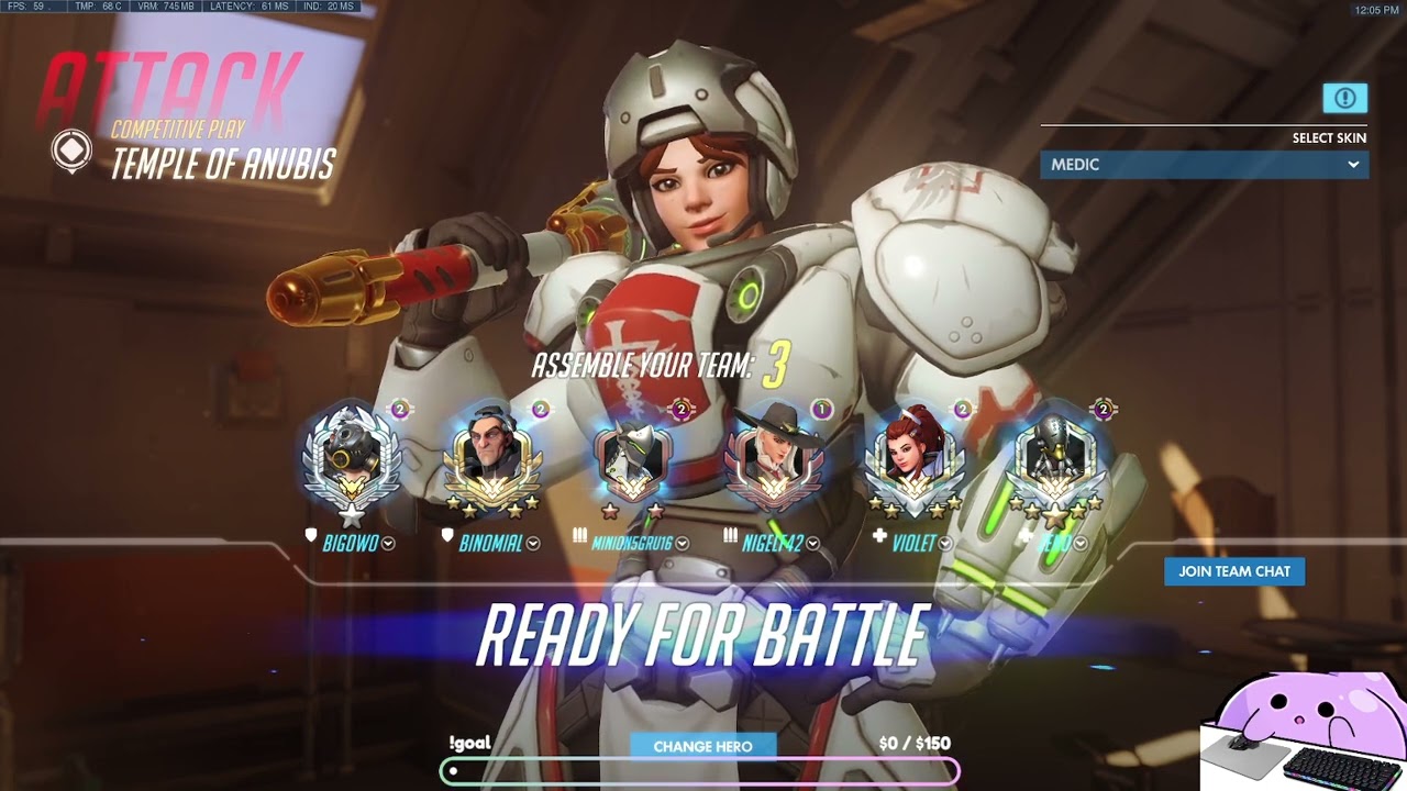 VIOLET BRIGITTE GAMEPLAY OVERWATCH SEASON 36 TOP 500 - YouTube