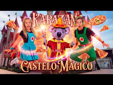 RONI e LUNA Visitam o CASTELO MÁGICO KARAZAN! 🏰✨ Exploramos a pizzaria temática! 🍕