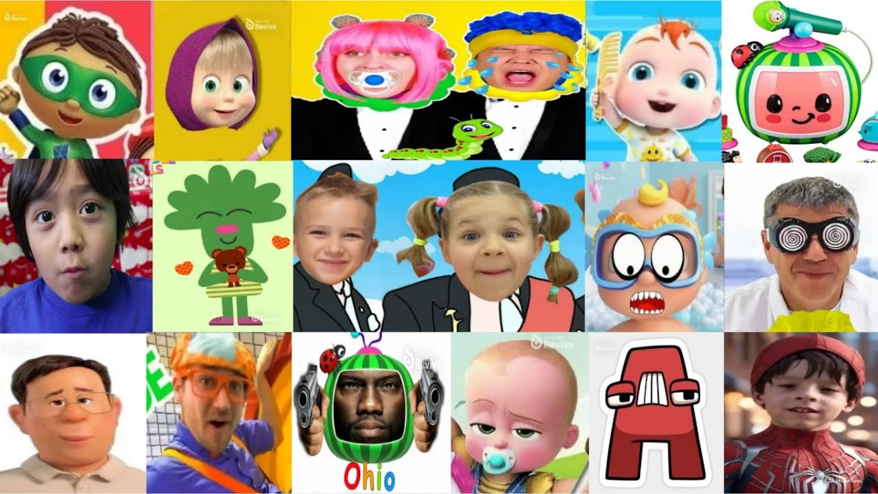 Blippi - Ryan’s World - Cocomelon - D Billions Face Dance Kulikitakati ...