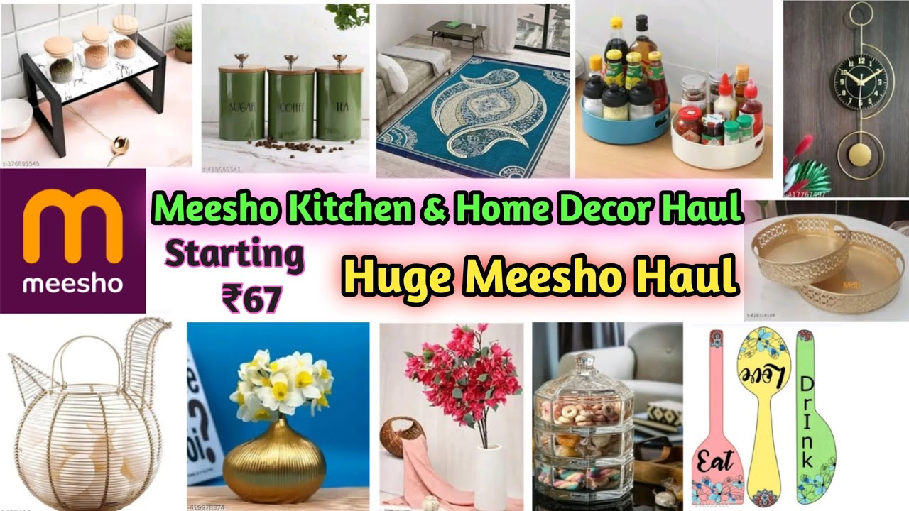 Meesho Kitchen & Home Decor Haul | Starting ₹67 | Huge Meesho Haul ...