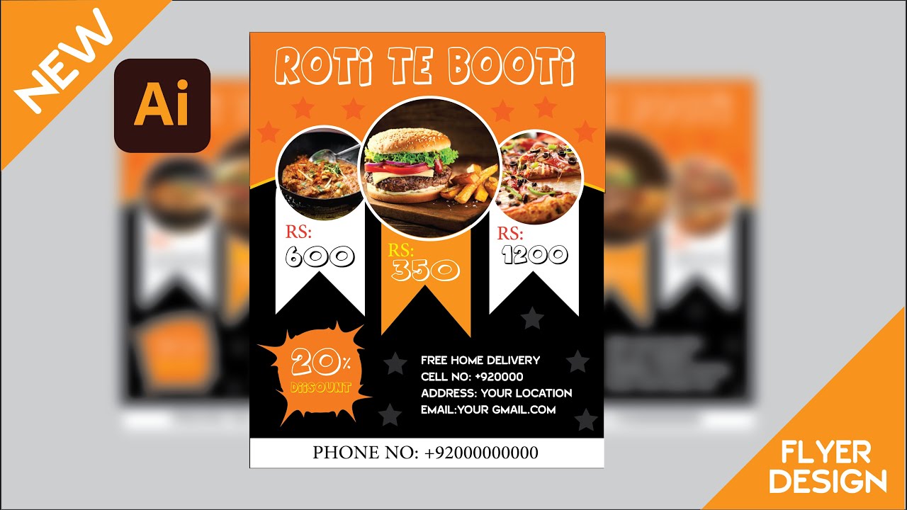 How to Create a Professional Flyer in Adobe Illustrator (Restaurant ...