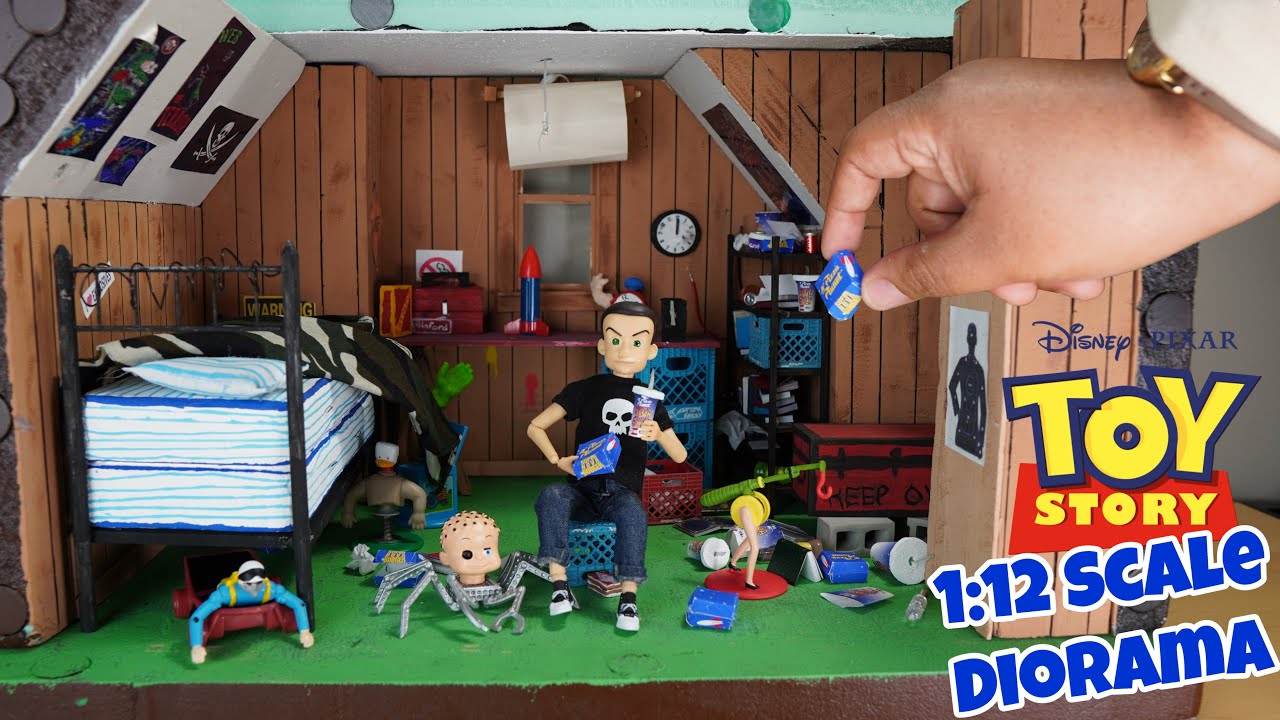 I built Sid's Bedroom from Toy Story - Toy Story 1/12th Scale Diorama - YouTube