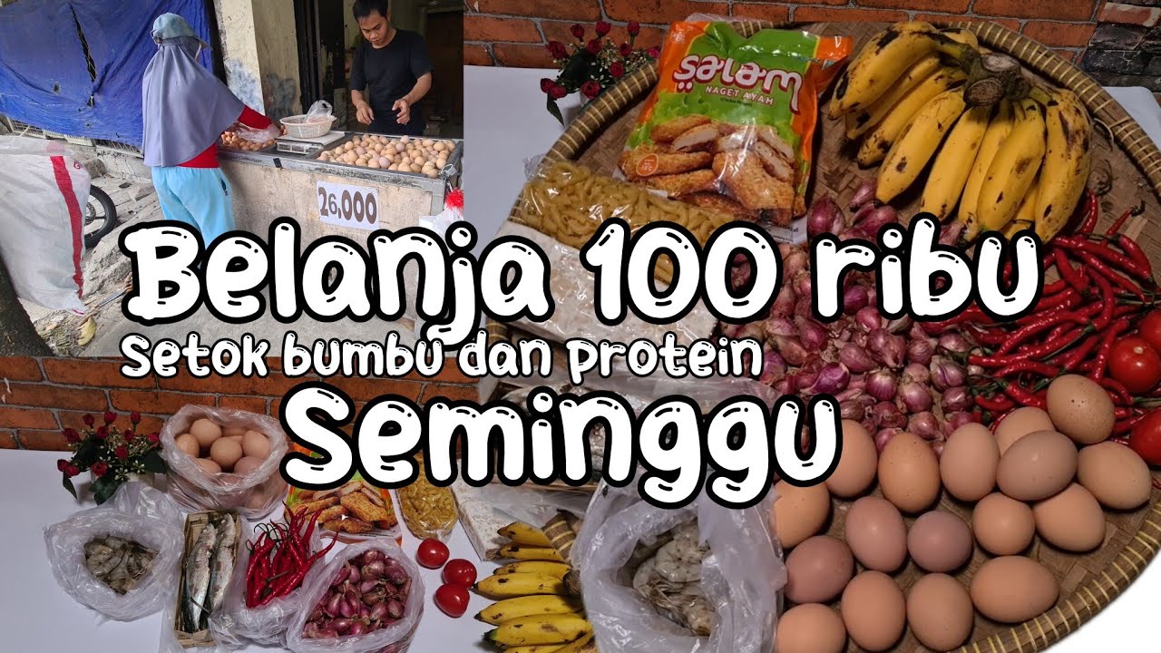 Belanja 100 ribu di cikarang harga telur turun 26 ribu - YouTube