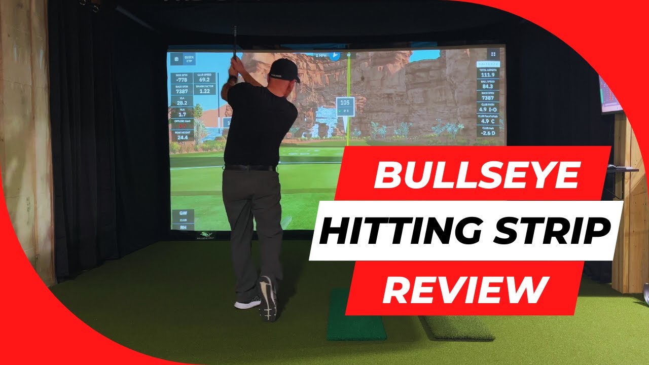 The Best Hitting Mat!!! Bullseye Golf Sims Hitting Strip Review - YouTube
