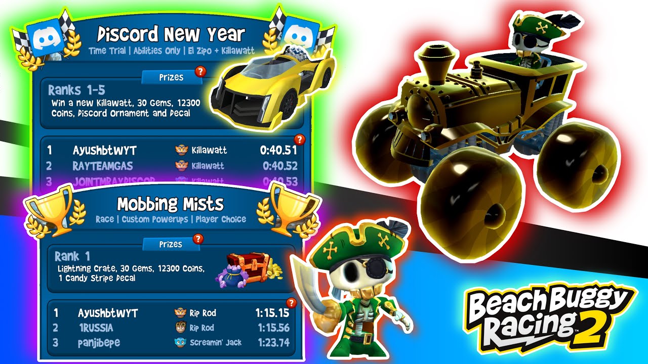 Discord New Year Event 🎉| Mobbing Mist 🥇1st | Loco Punk | Beach Buggy ...