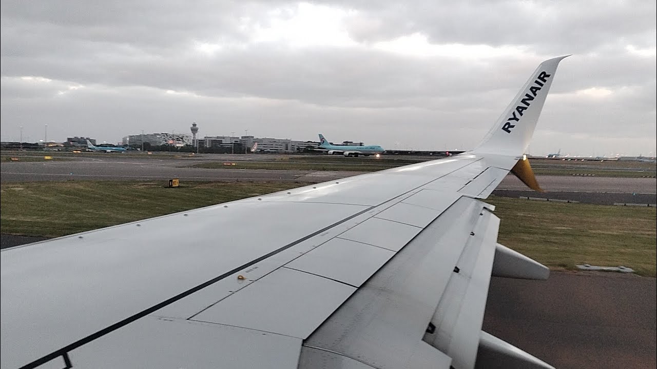 Ryanair Boeing B737-800 take off from Amsterdam Schiphol Airport - YouTube