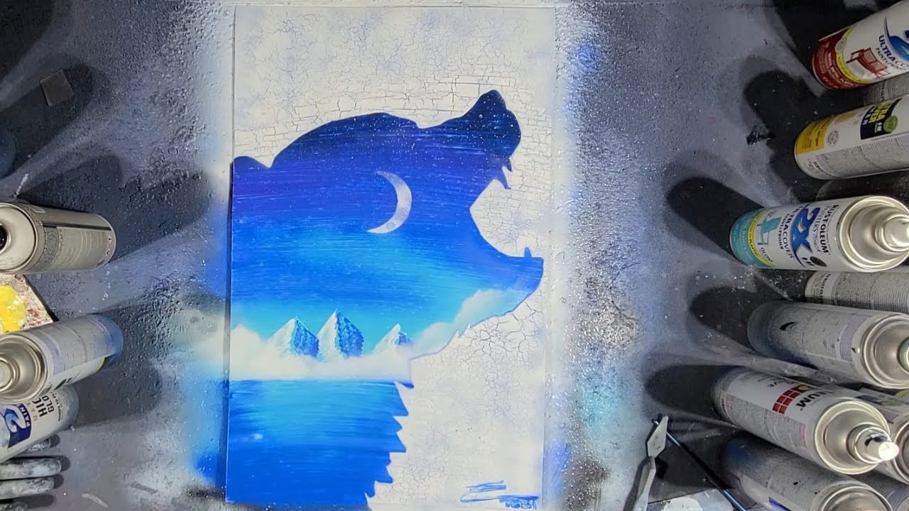 BEAR PAINTING 🐻 (SATISFYING) - Spray Paint Art - YouTube