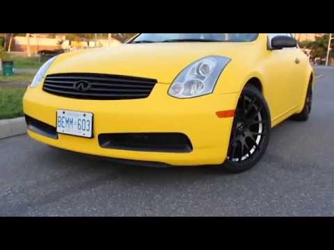2005 Infinity g35 Matte Yellow 3M Vinyl Wrap ( i11Design ) - YouTube
