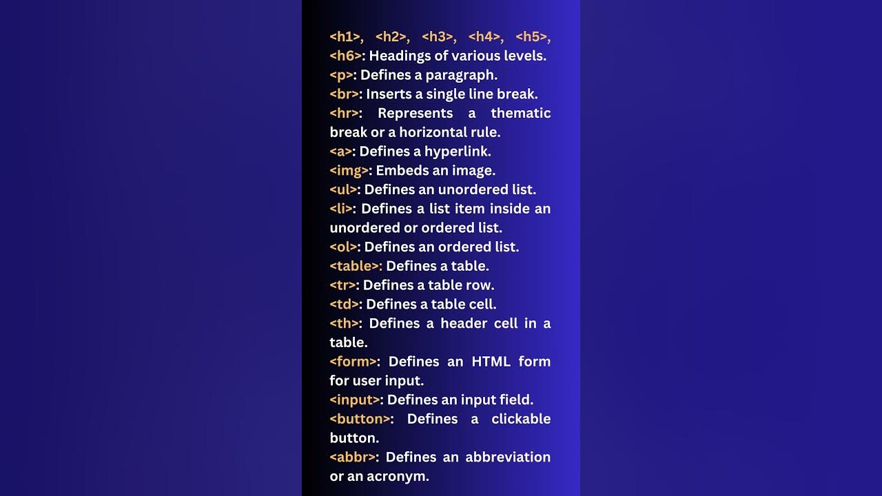 Html Tags Html5 Htmltags Programmer Coding Frontend Programmingintamil Subscribe For