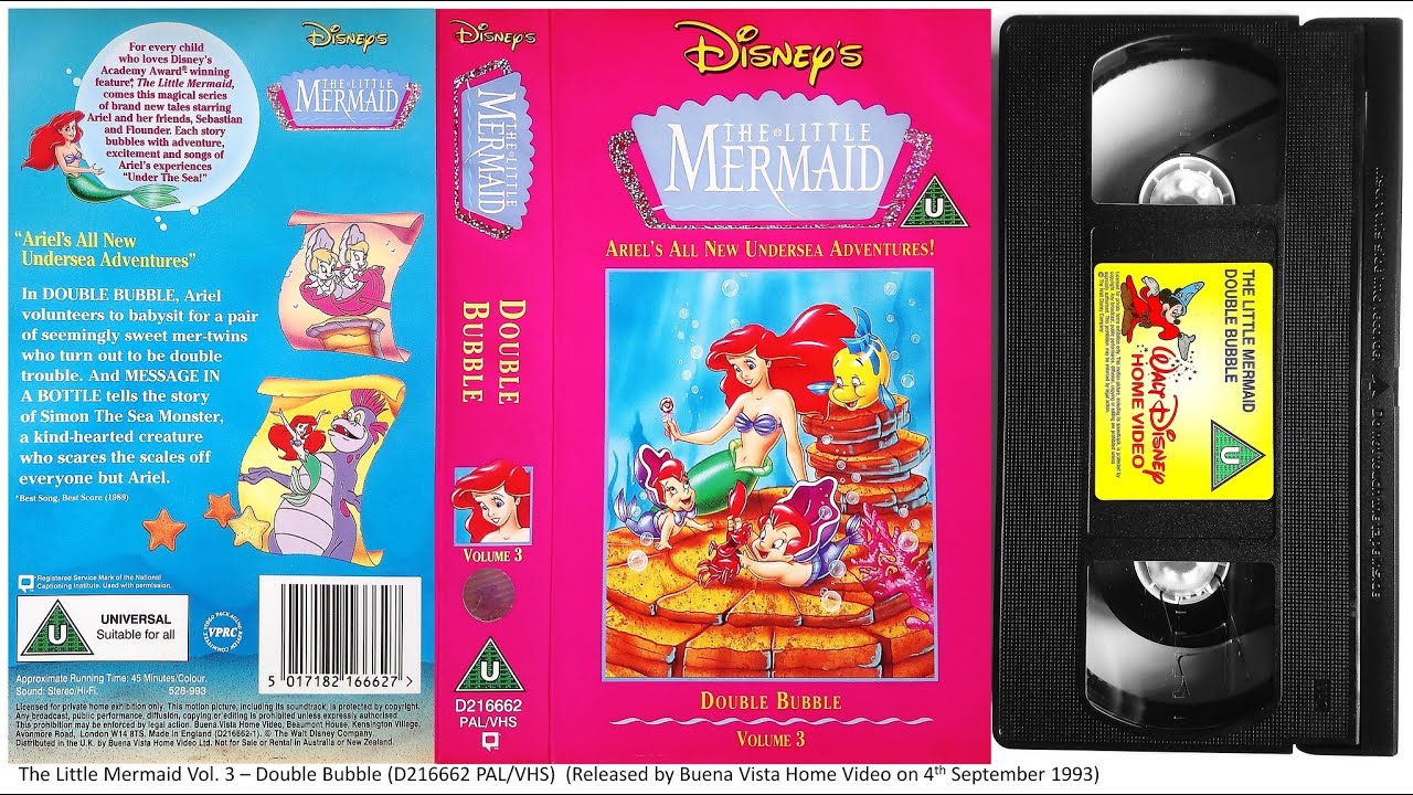 The Little Mermaid Vol. 3 - Double Bubble (4th September 1993 - UK VHS ...