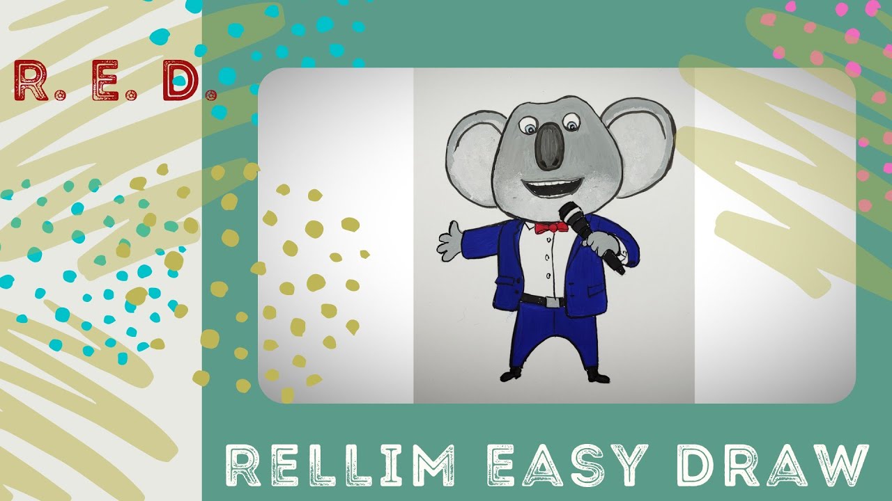 Easy draw Buster Moon Sing. Buster Moon Sing 2. Draw Sing characters ...
