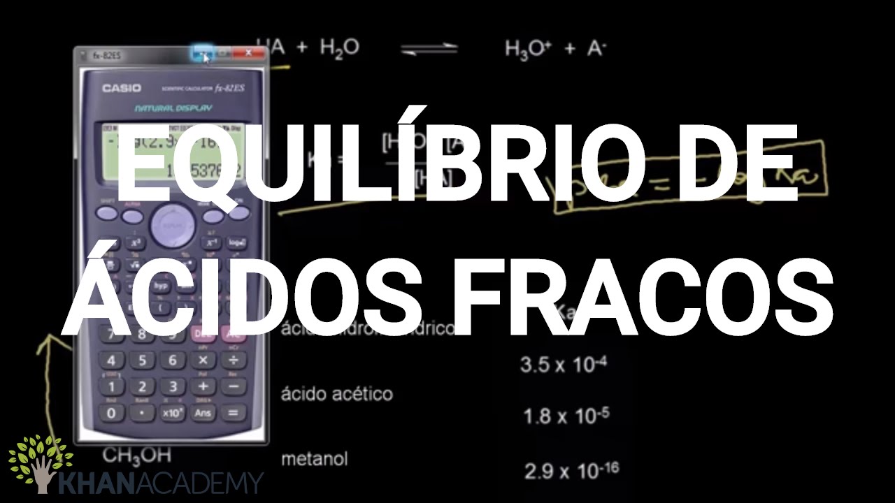 EQUILÍBRIO DE ÁCIDOS FRACOS | Ácidos e bases | Química | Khan Academy ...
