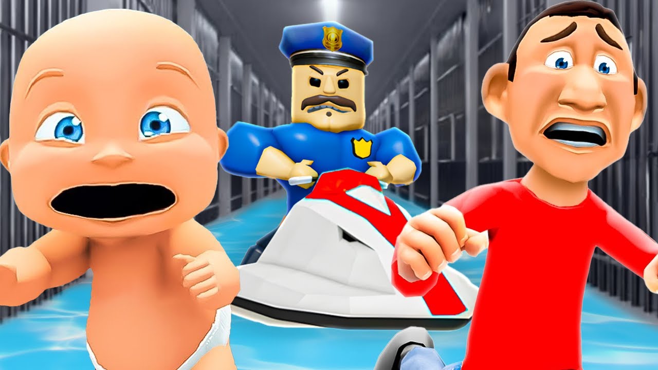 Baby and Daddy Escape FLOODED PRISON! - YouTube