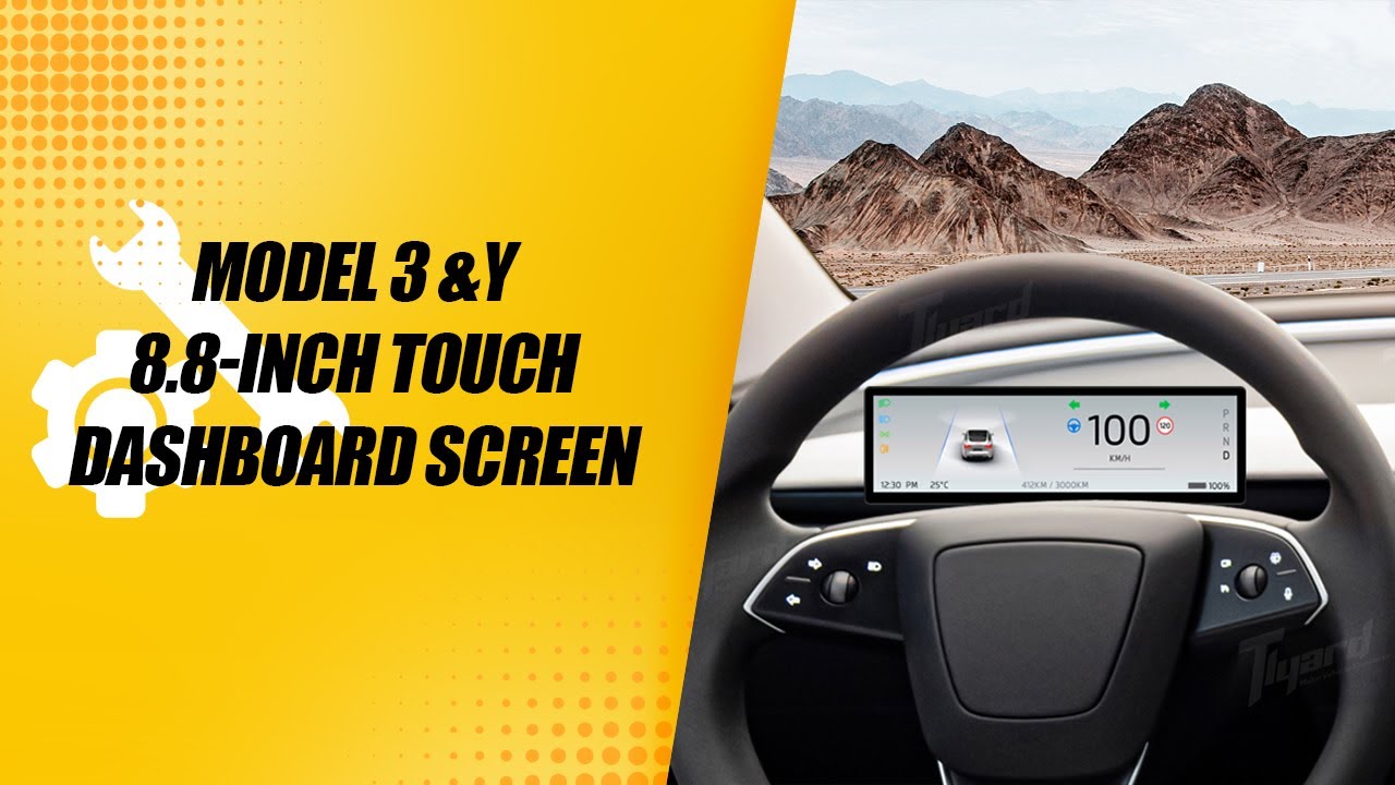 (T12pro) Model 3 & Y 8.8-inch Touch Dashboard Screen Installation Video ...