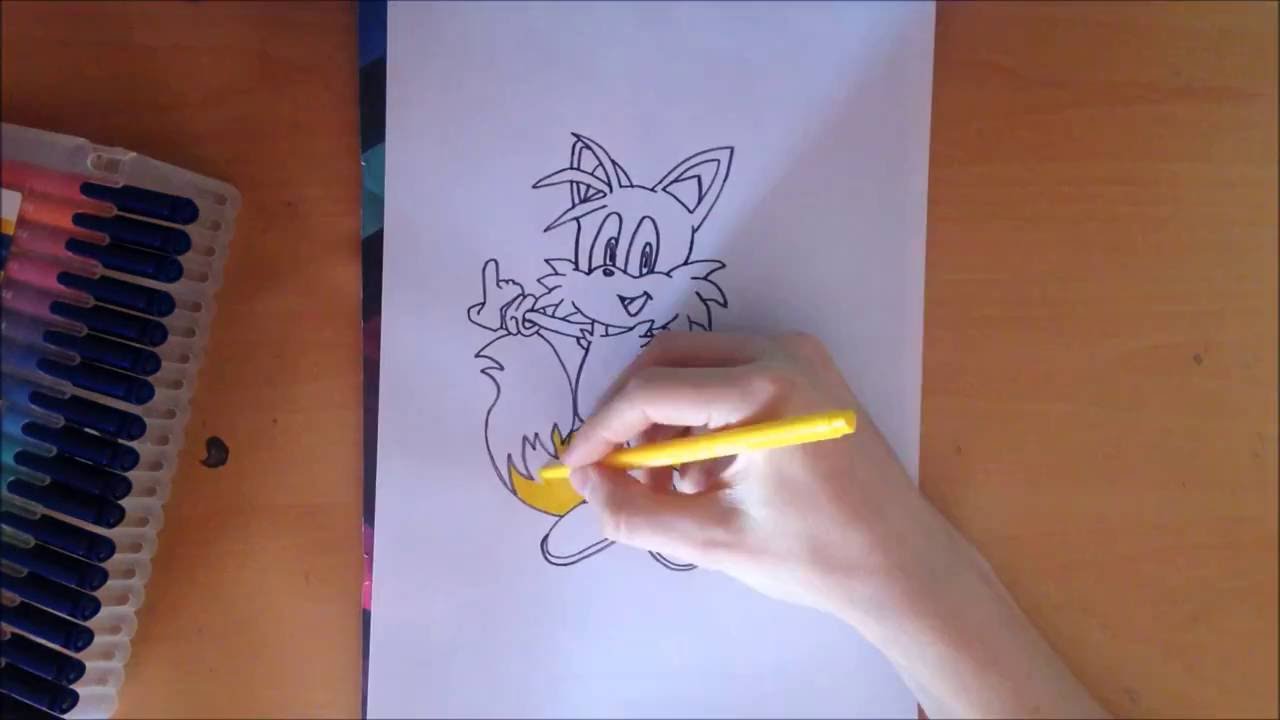 How to draw Tails from Sonic the Hedgehog - YouTube