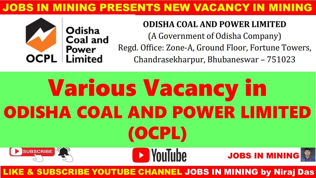 Various vacancy in Odisha Coal and Power Limited (OCPL) - YouTube