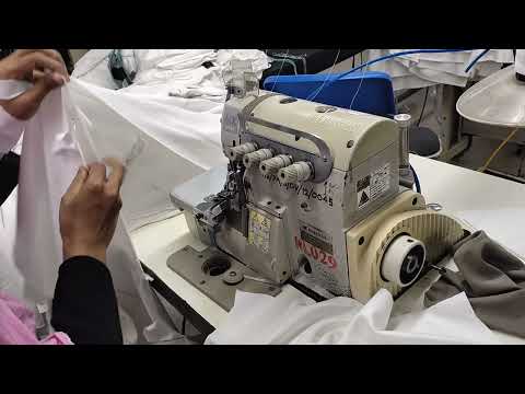 Overlock sewing machine. Sleeve join.