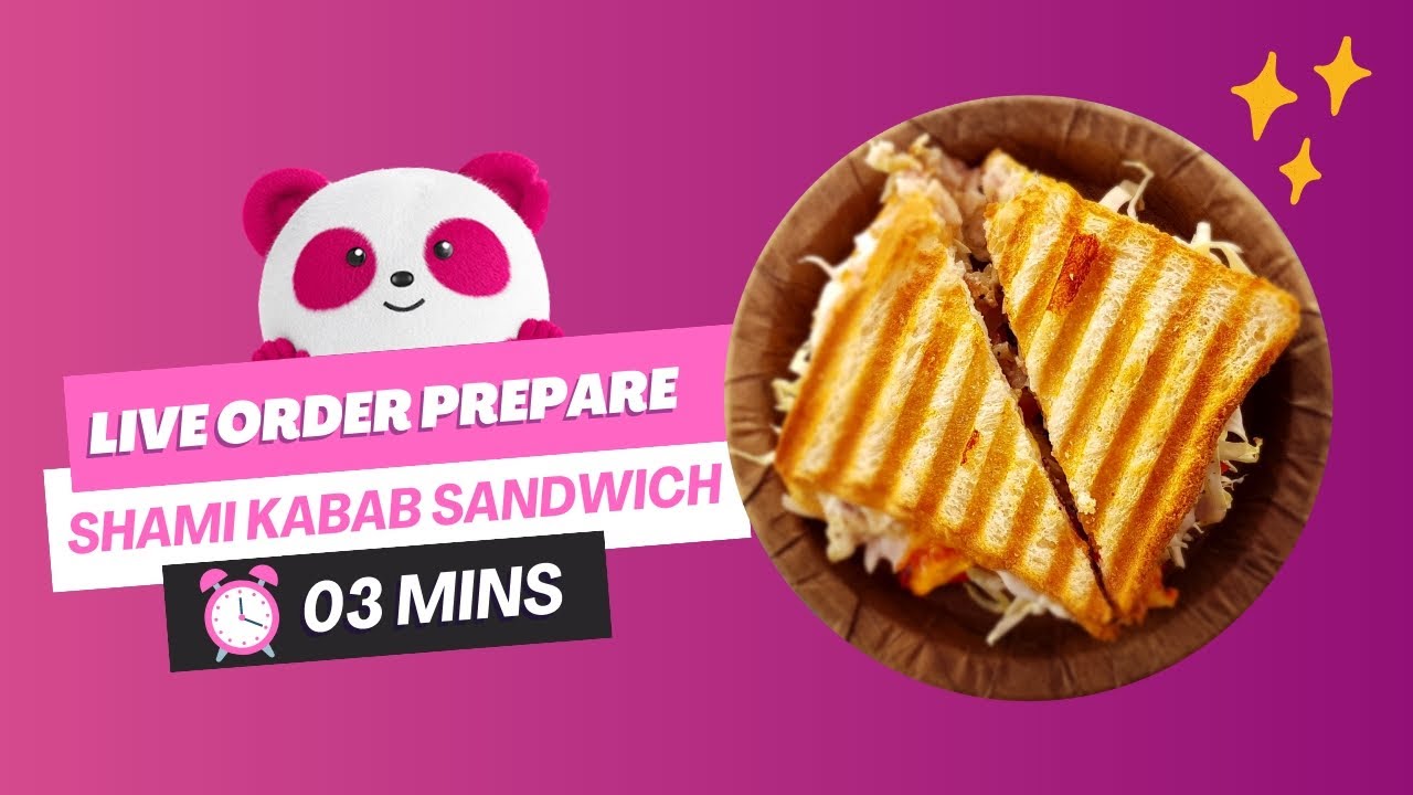 Quick Shami Kabab Sandwich in 3 min | Live Order Prepare | Foodpanda ...