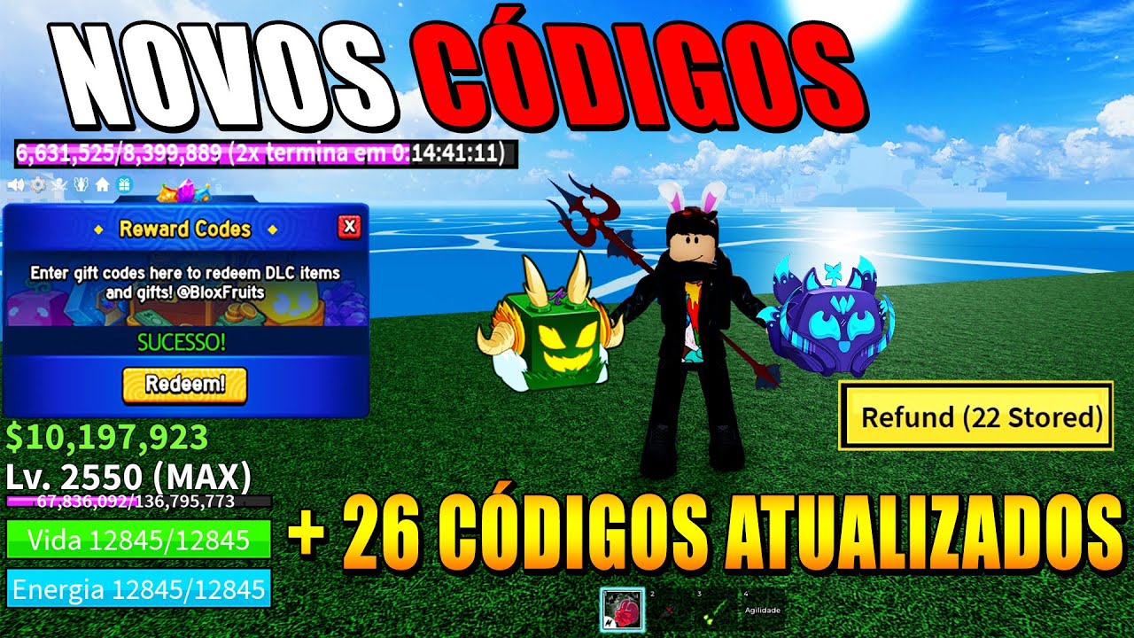NOVOS CÓDIGOS + 26 CÓDIGOS DE EXP BELI E RESET DO BLOX FRUITS - blox fruit codes... - YouTube