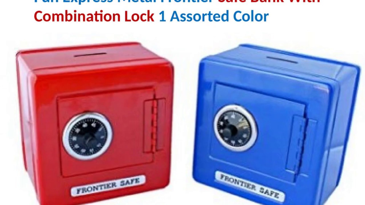 Fun Express Metal Frontier Safe Bank With Combination Lock 1 Assorted ...