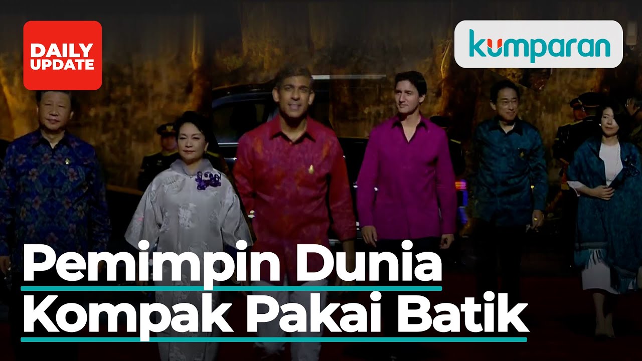 Tampilan Pemimpin Dunia Pakai Batik di Gala Dinner KTT G20 - YouTube