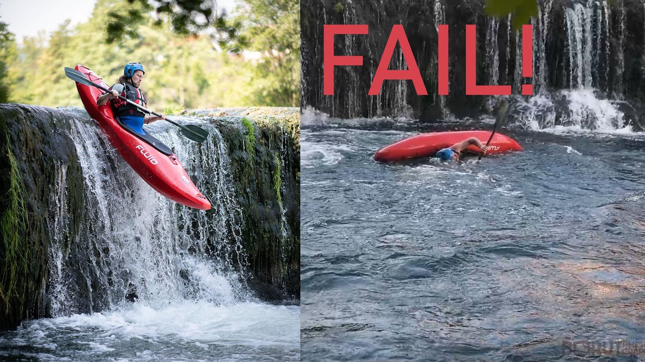 Jumping with Kayak over waterfalls with a 10 kg camera case! EPIC FAIL ...